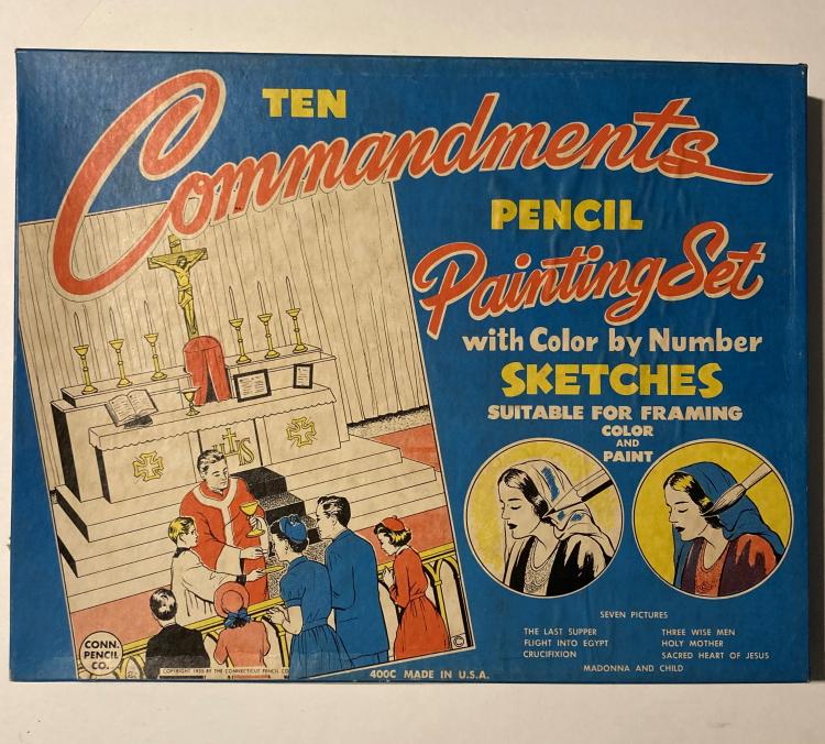 Ten Commandments Pencil Painting Kit | Paint By Number Museum