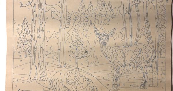 Deer In Forest (21X9) | Paint By Number Museum